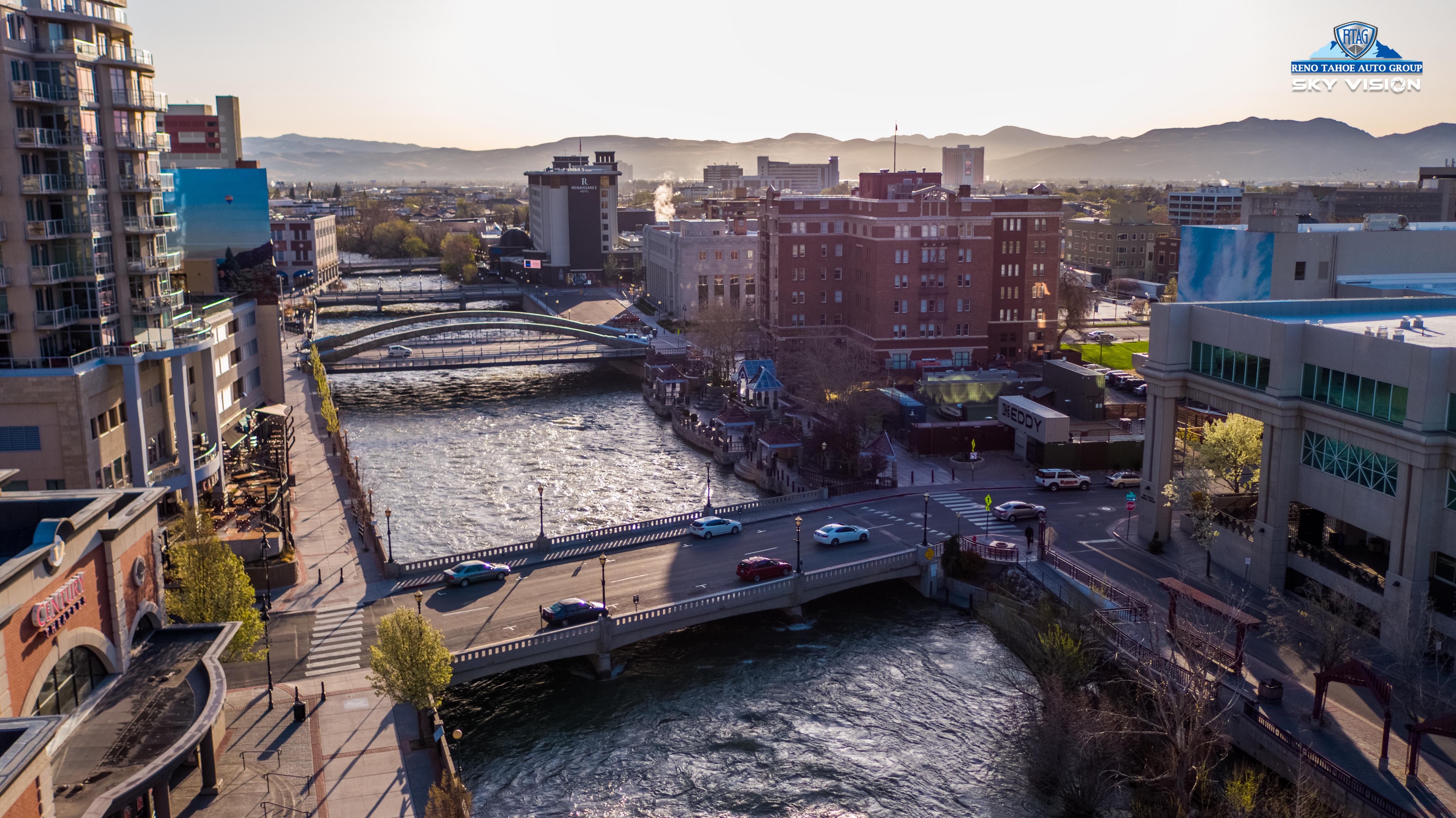 Sky Vision Soars Over Truckee River in Downtown Reno, NV | KRXI